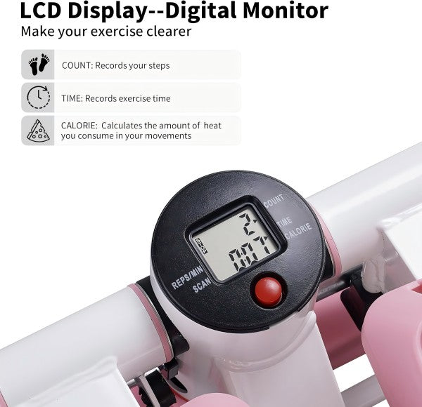 ZENOVA Portable Stepper Star Stepper for Exercise Pink&Black