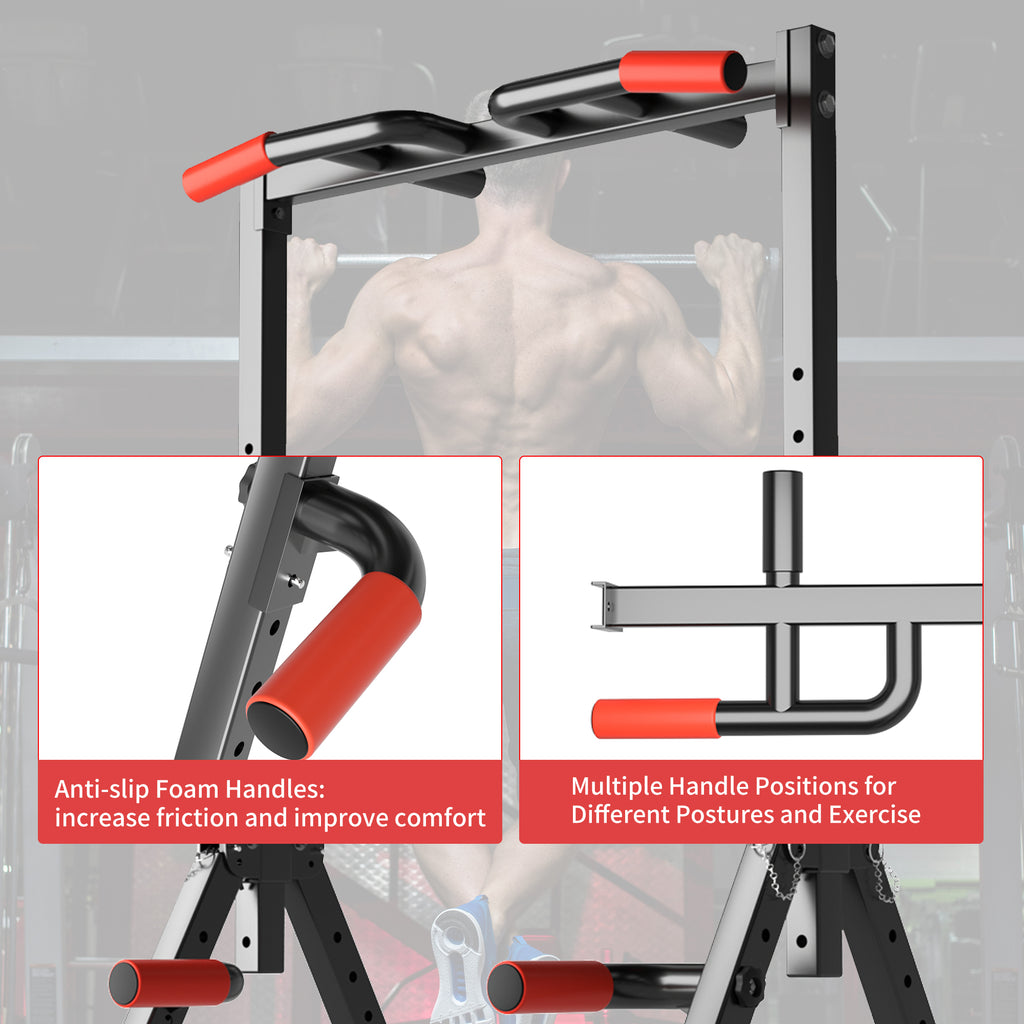 ZENOVA Pull Up Bar Station, Foldable Power Tower Dip Bar for Pull-up P