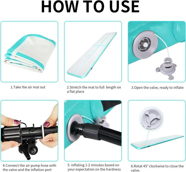 ZENOVA 16FT Inflatable Gymnastics Mat for Home Use Tumbling, Training,